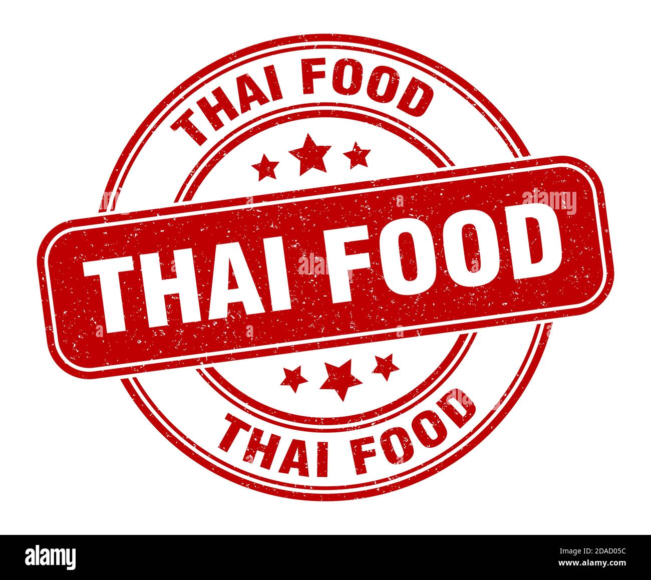 thai food stamp. thai food sign. round grunge label Stock Vector Image ...