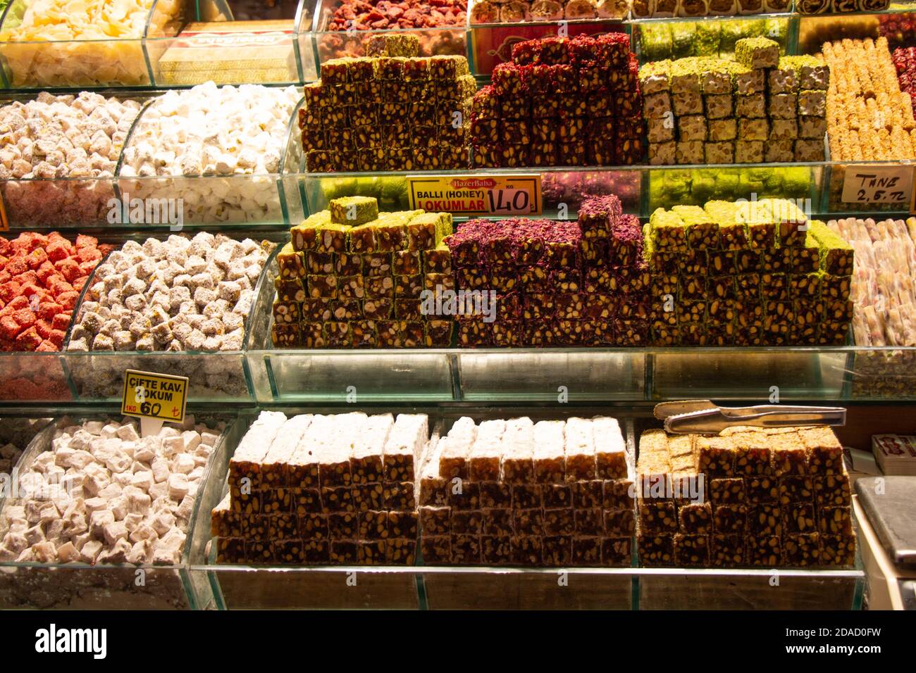 Load of traditional turkish delight lokum sugar coated soft candy Stock ...