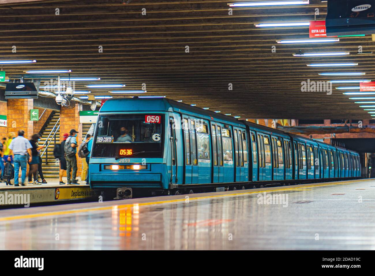 Santiago, Chile - November 2020: A Metro de Santiago train at Line 5 ...