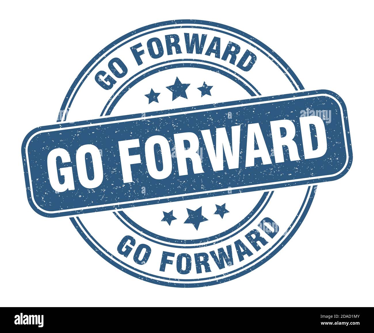 go forward stamp. go forward sign. round grunge label Stock Vector ...