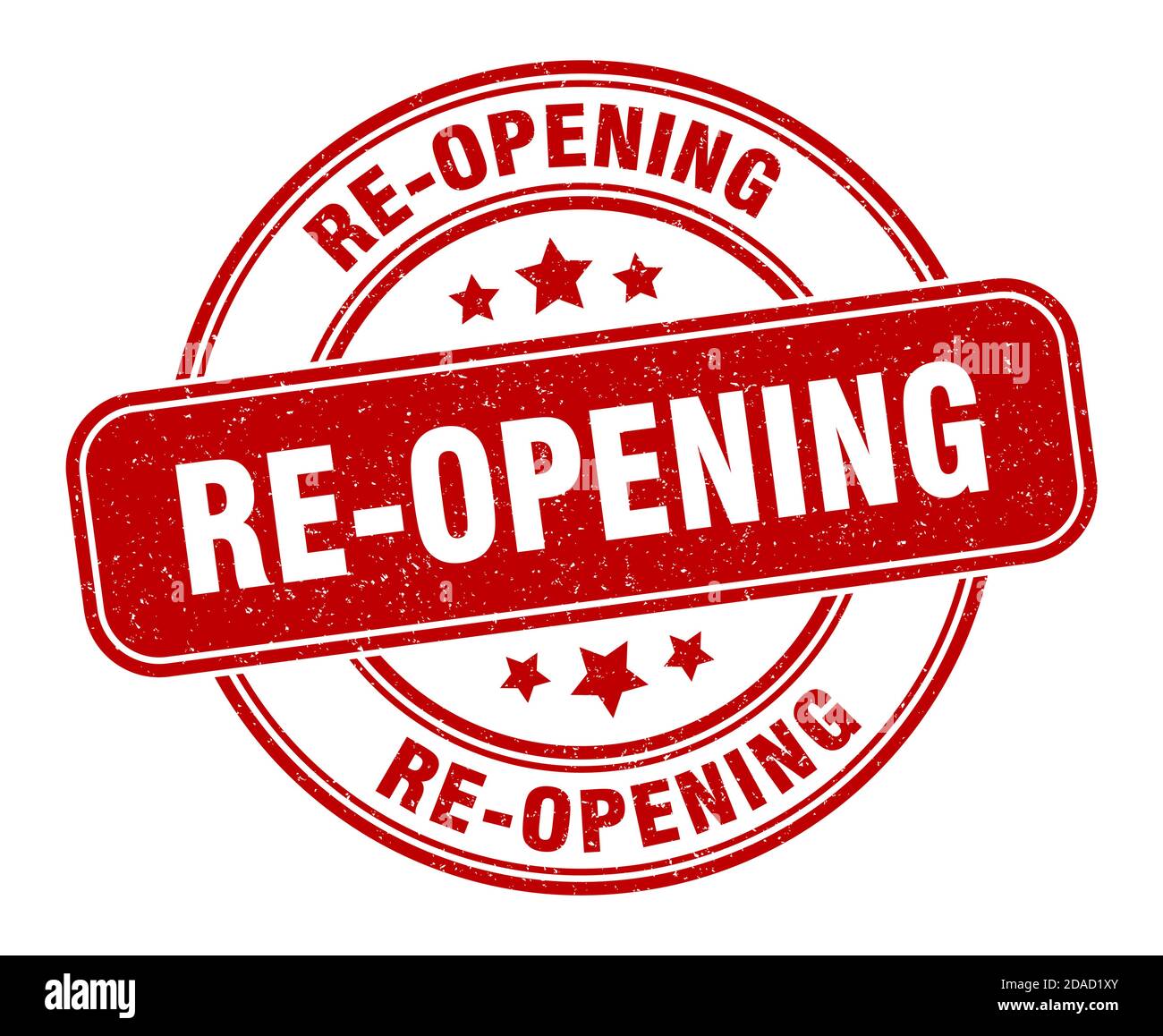 re-opening stamp. re-opening sign. round grunge label Stock Vector ...