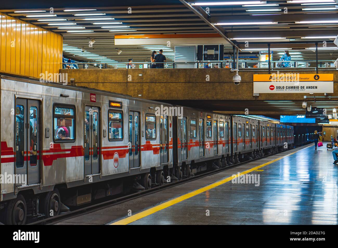 Santiago, Chile - September 2020: A Metro de Santiago train at Line 2 ...