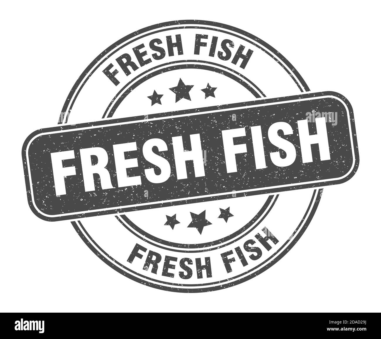 fresh fish stamp. fresh fish sign. round grunge label Stock Vector ...