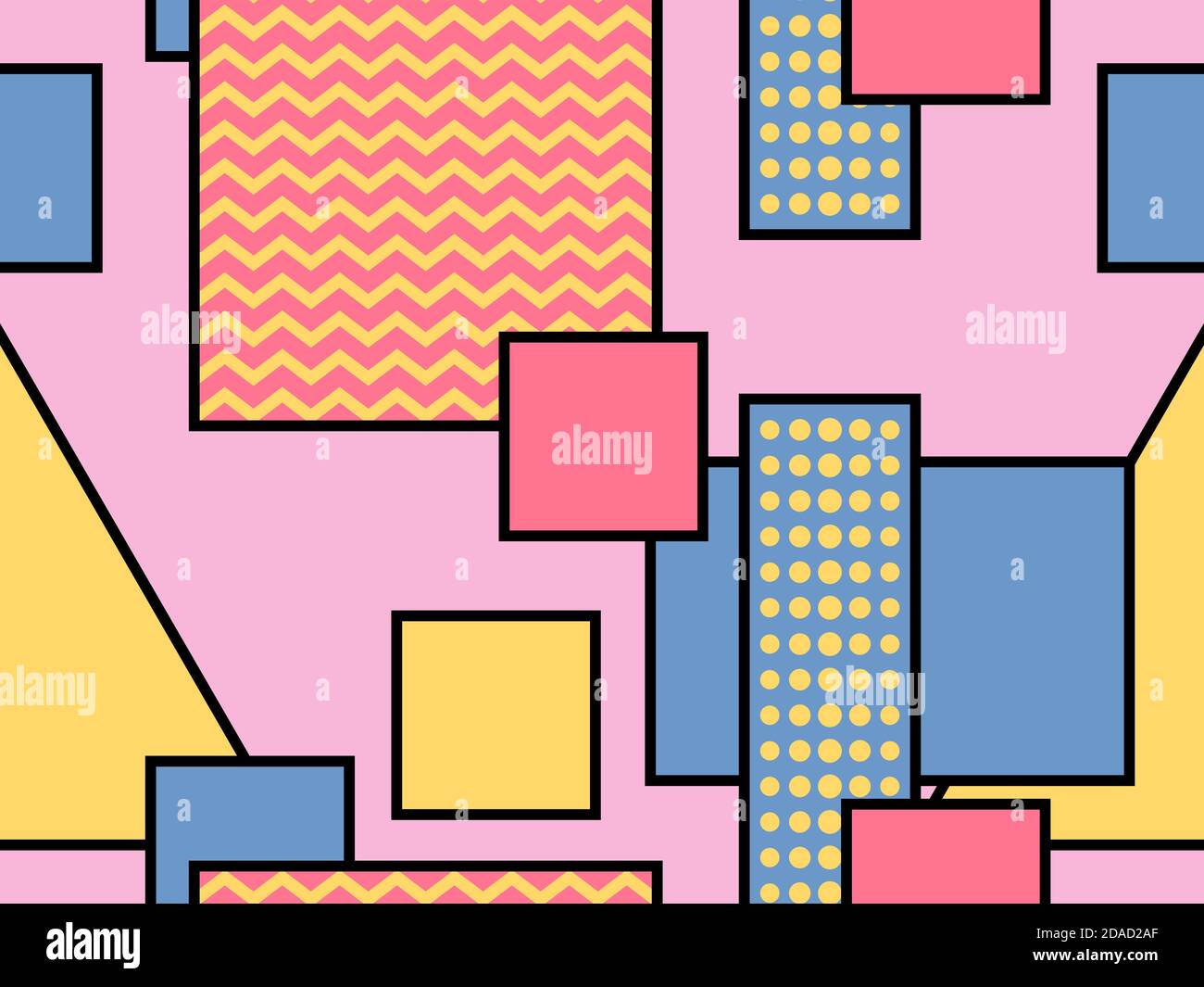 Geometric seamless pattern in 80s style. Bauhaus geometric shape design ...