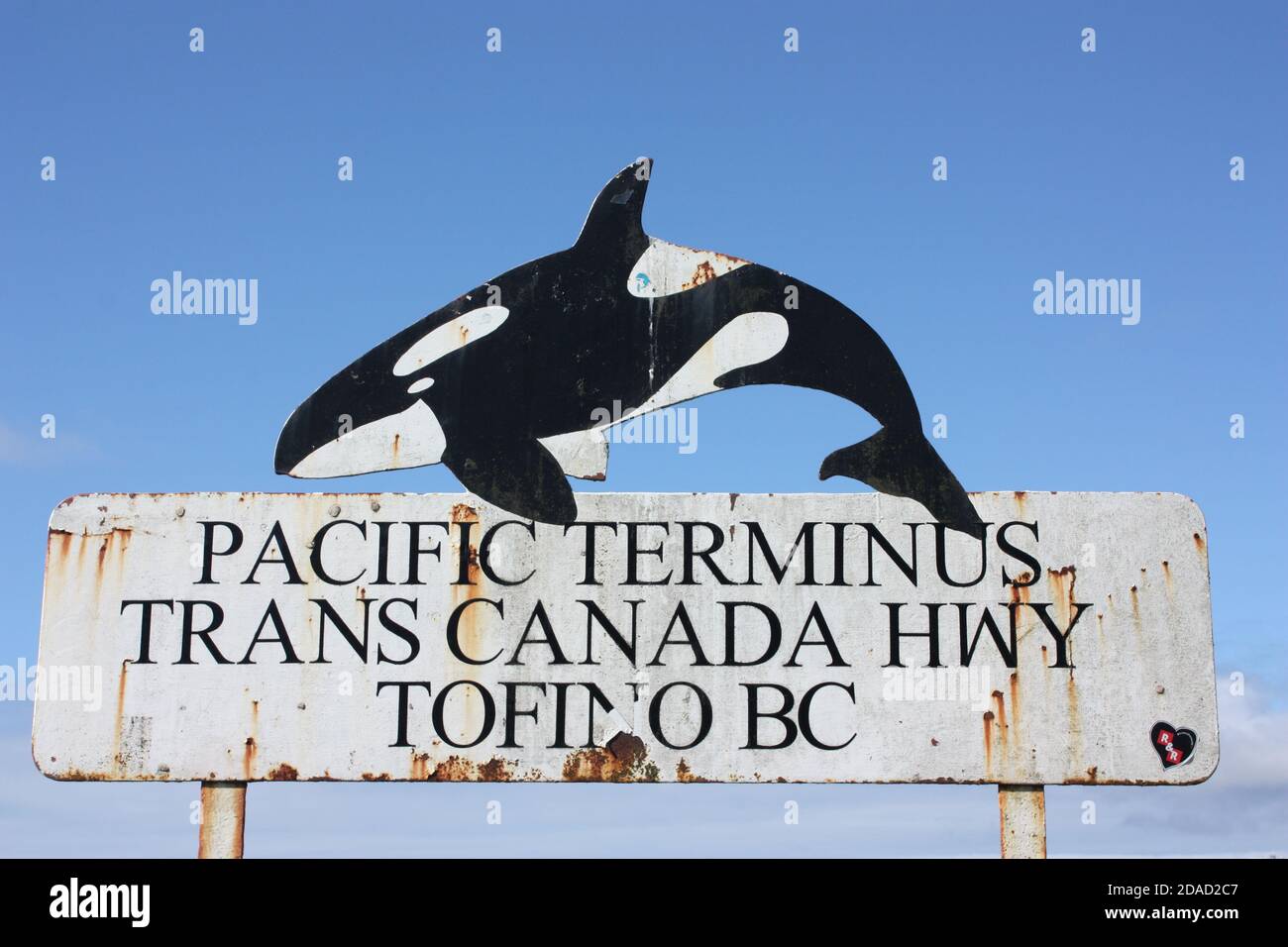A notice indicating the Pacific Terminus of the Trans Canada Highway in ...