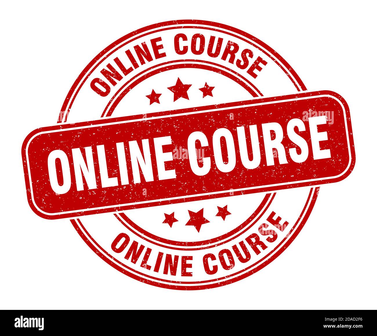 online course stamp. online course sign. round grunge label Stock ...