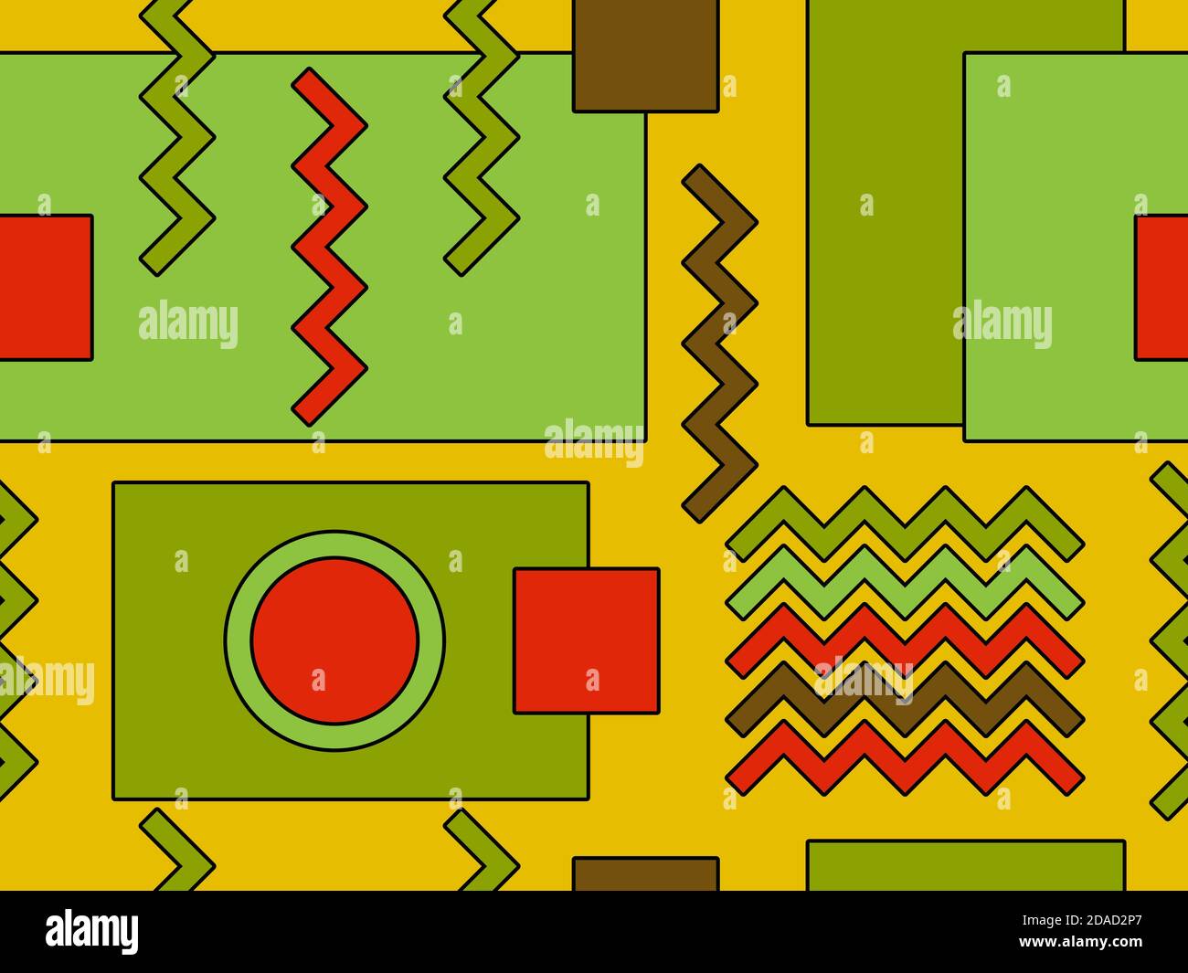 Geometric seamless pattern in 80s style. Bauhaus geometric shape design ...