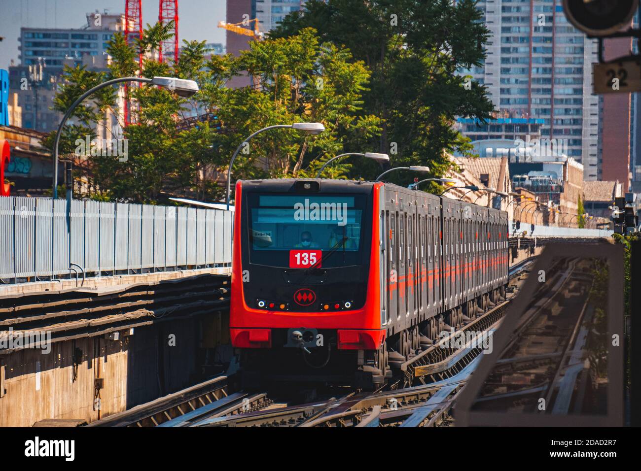 Santiago, Chile - November 2020: A Metro de Santiago train at Line 5 ...