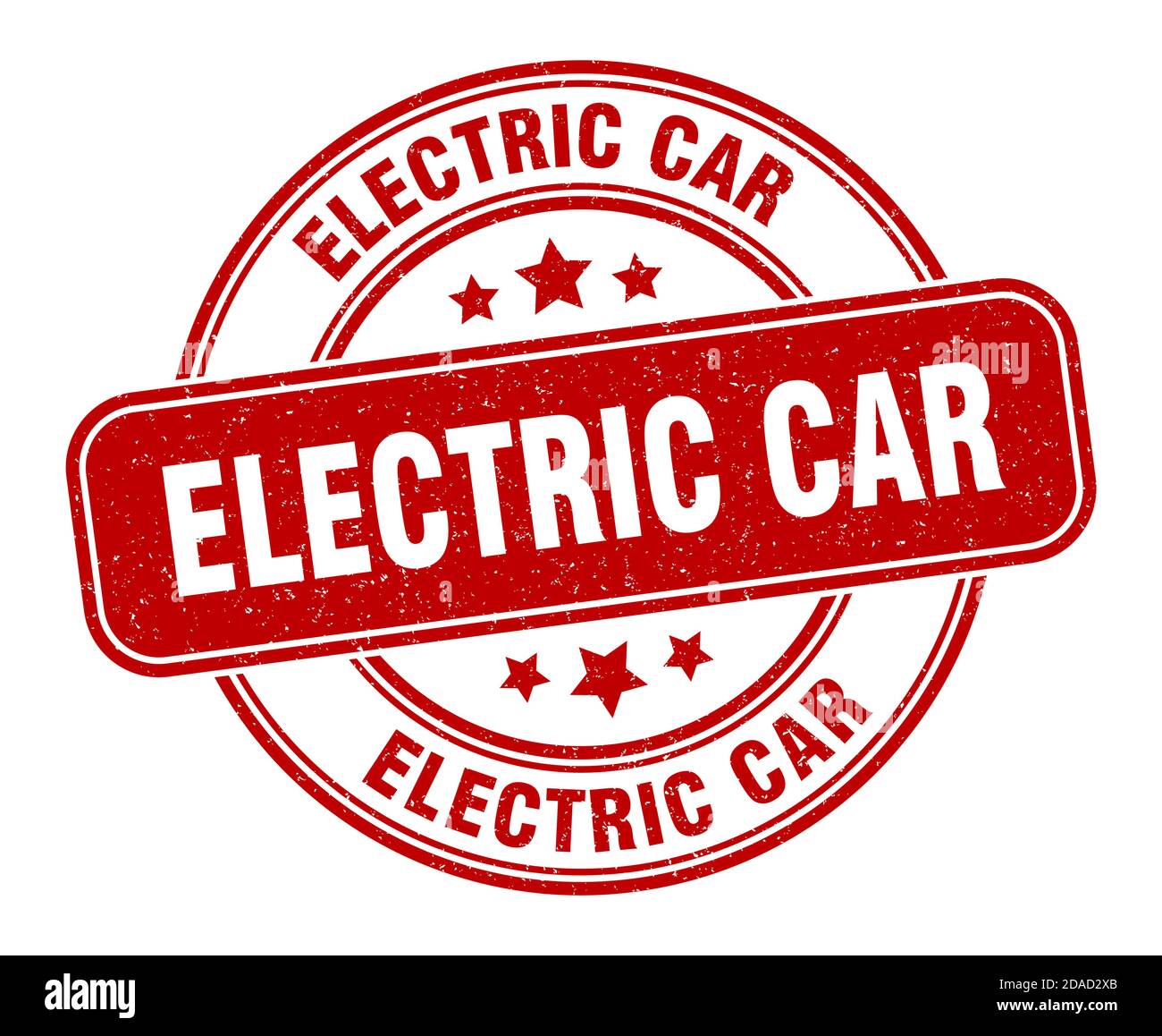 electric car stamp. electric car sign. round grunge label Stock Vector ...