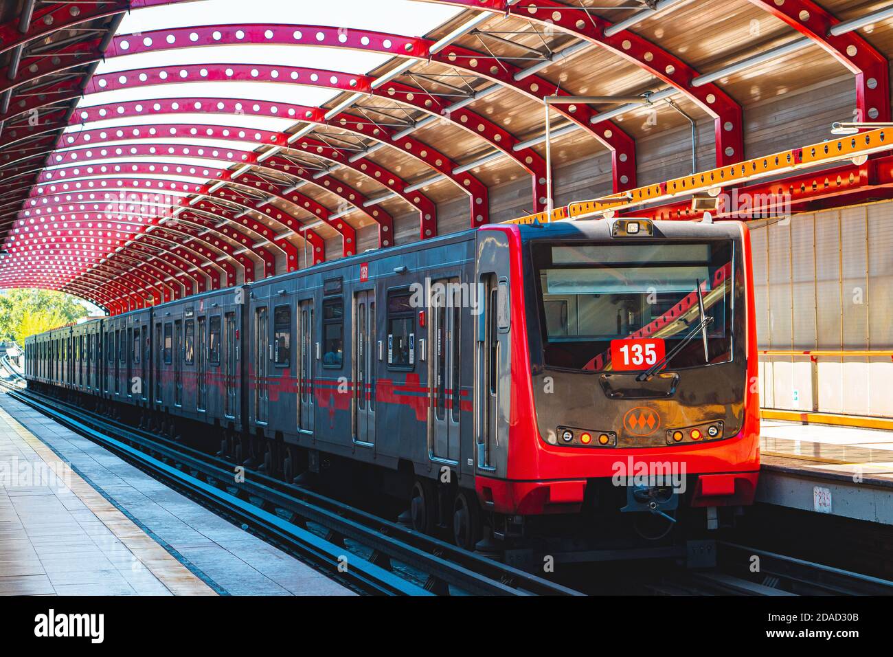 Santiago, Chile - November 2020: A Metro de Santiago train at Line 5 ...