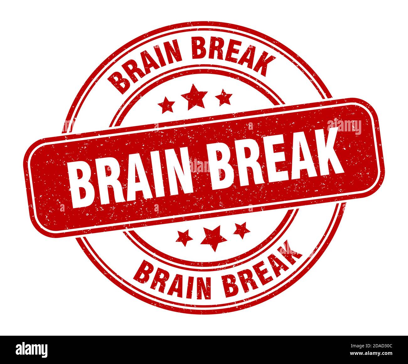 brain break stamp. brain break sign. round grunge label Stock Vector ...
