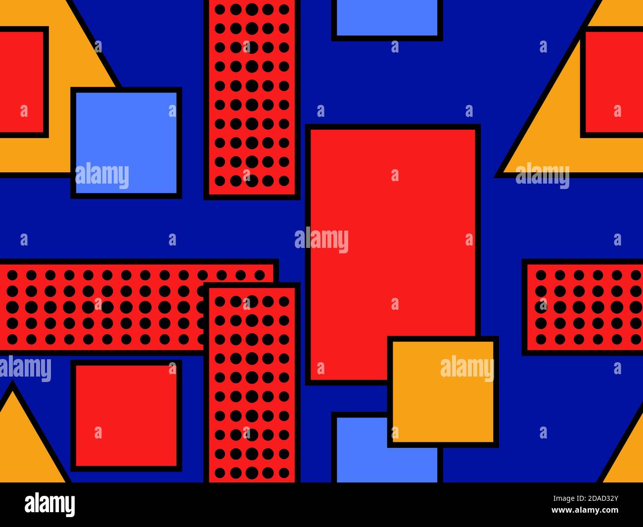 Geometric seamless pattern in 80s style. Bauhaus geometric shape design ...