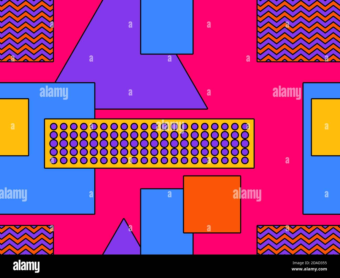 Geometric seamless pattern in 80s style. Bauhaus geometric shape design ...