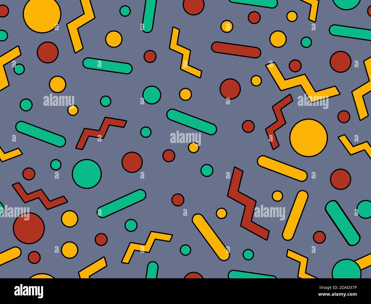 Memphis seamless pattern with geometric shapes in the style of 80s ...