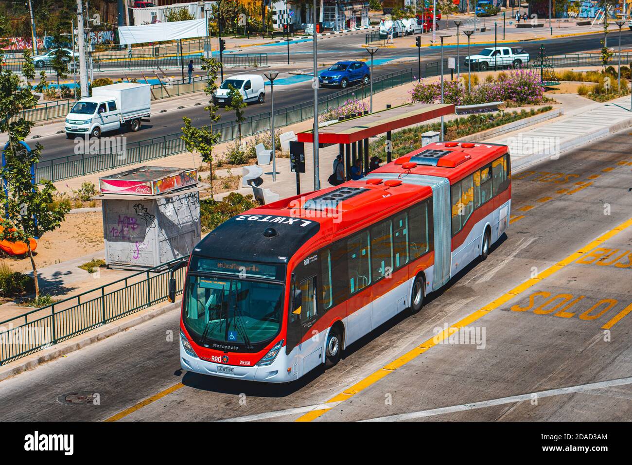 Santiago, Chile - November 2020: A Transantiago bus in Santiago Stock ...