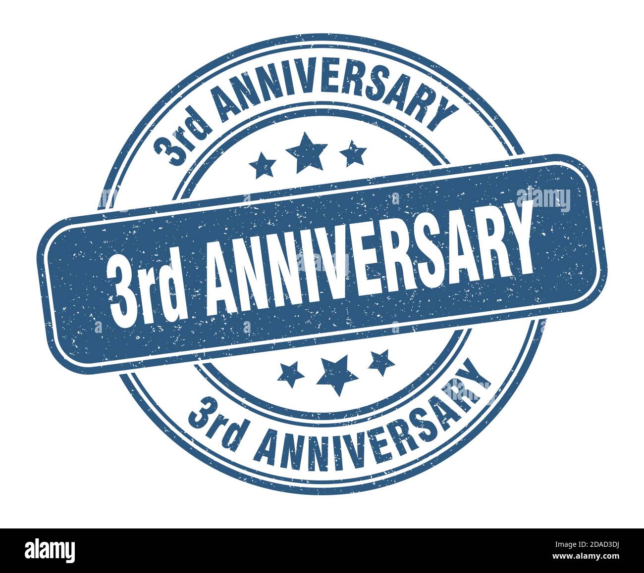 3rd anniversary stamp. 3rd anniversary sign. round grunge label Stock ...