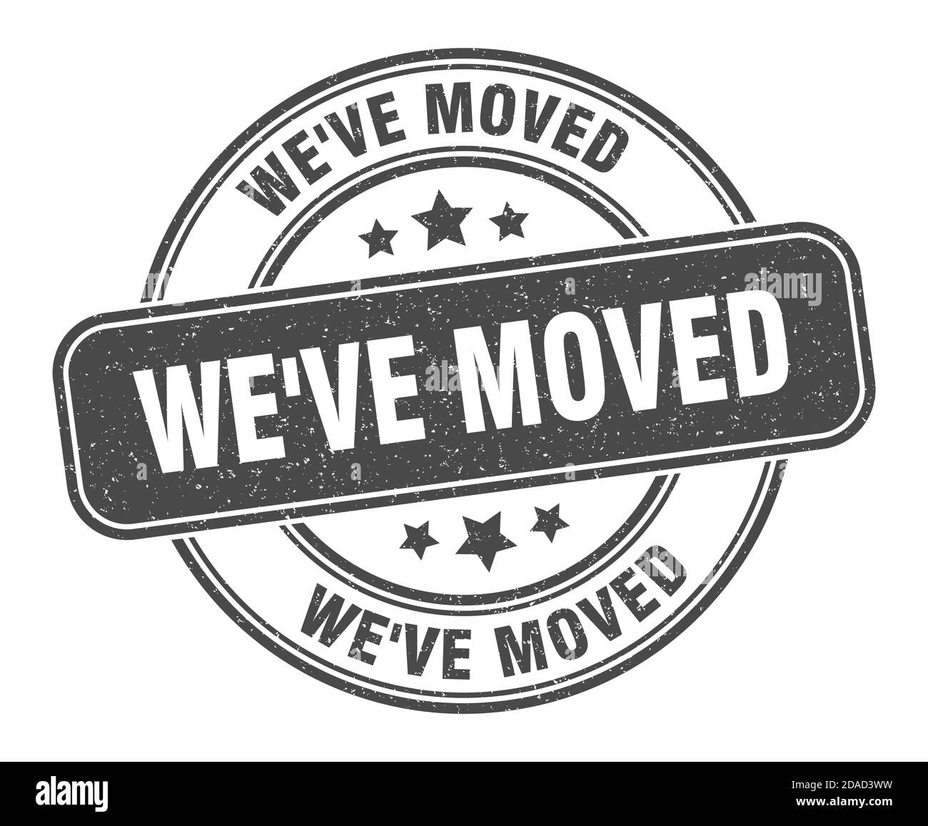 we've moved stamp. we've moved sign. round grunge label Stock Vector Image & Art - Alamy