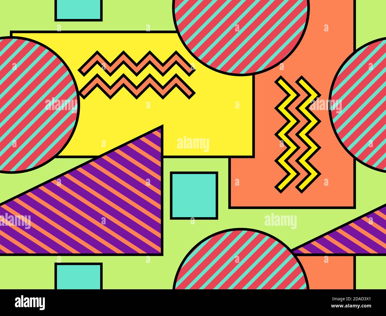 Geometric seamless pattern in 80s style. Bauhaus geometric shape design ...