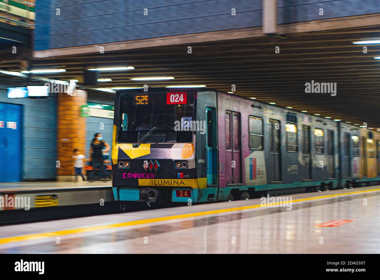 Santiago, Chile - November 2020: A Metro de Santiago train at Line 5 ...