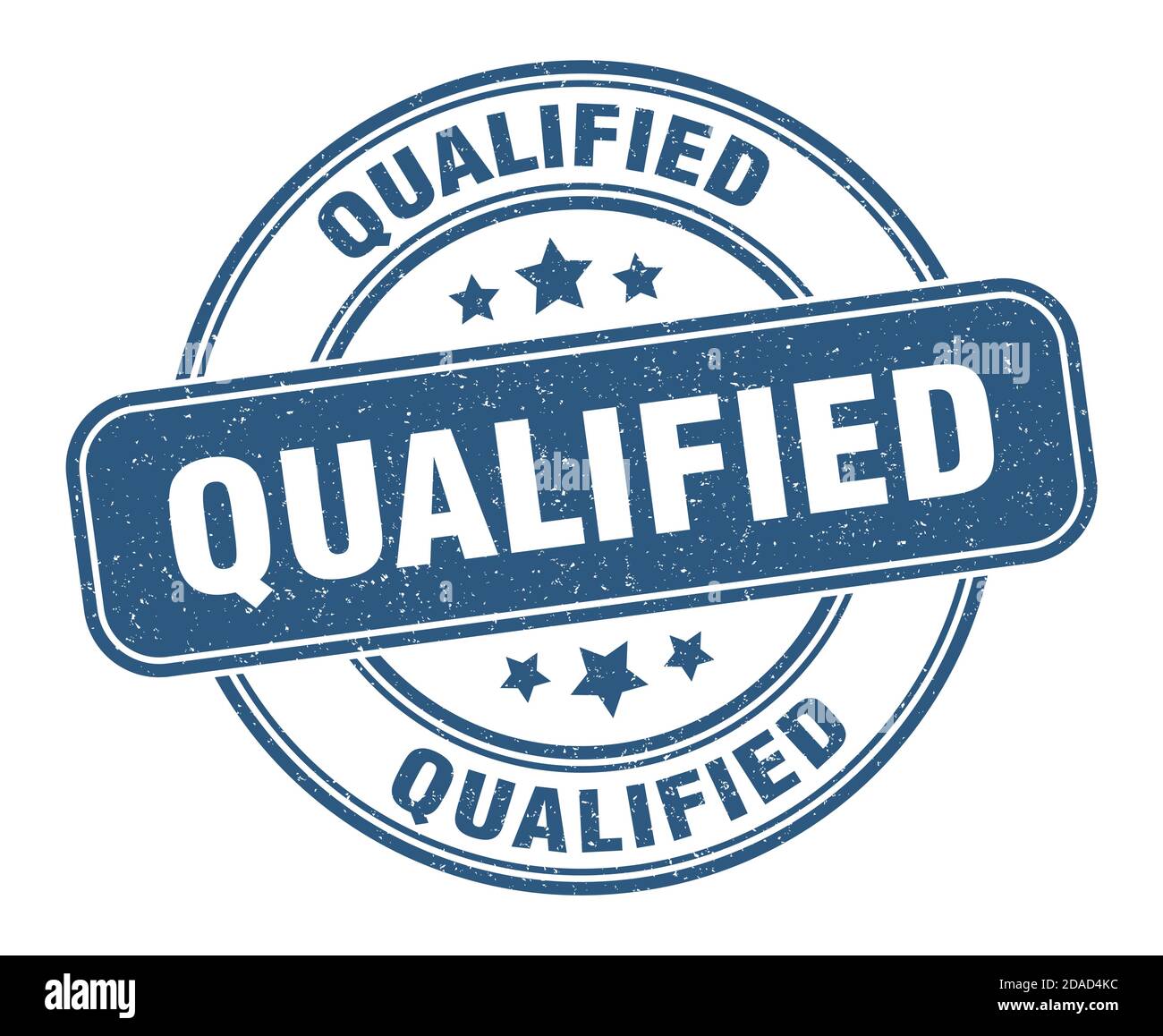 qualified stamp. qualified sign. round grunge label Stock Vector Image ...