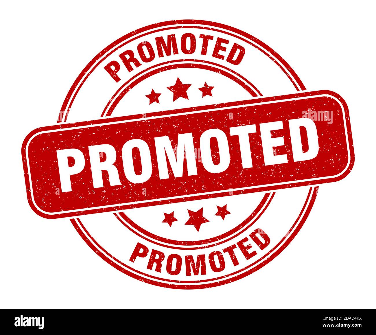 promoted stamp. promoted sign. round grunge label Stock Vector Image & Art - Alamy