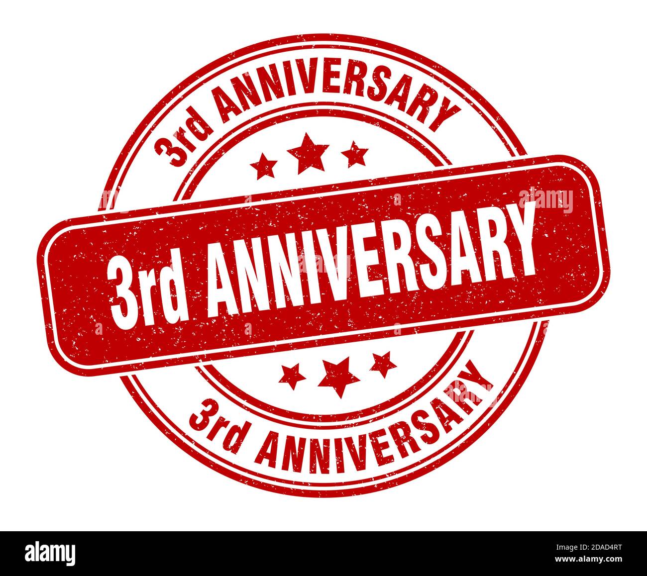3rd anniversary stamp. 3rd anniversary sign. round grunge label Stock ...