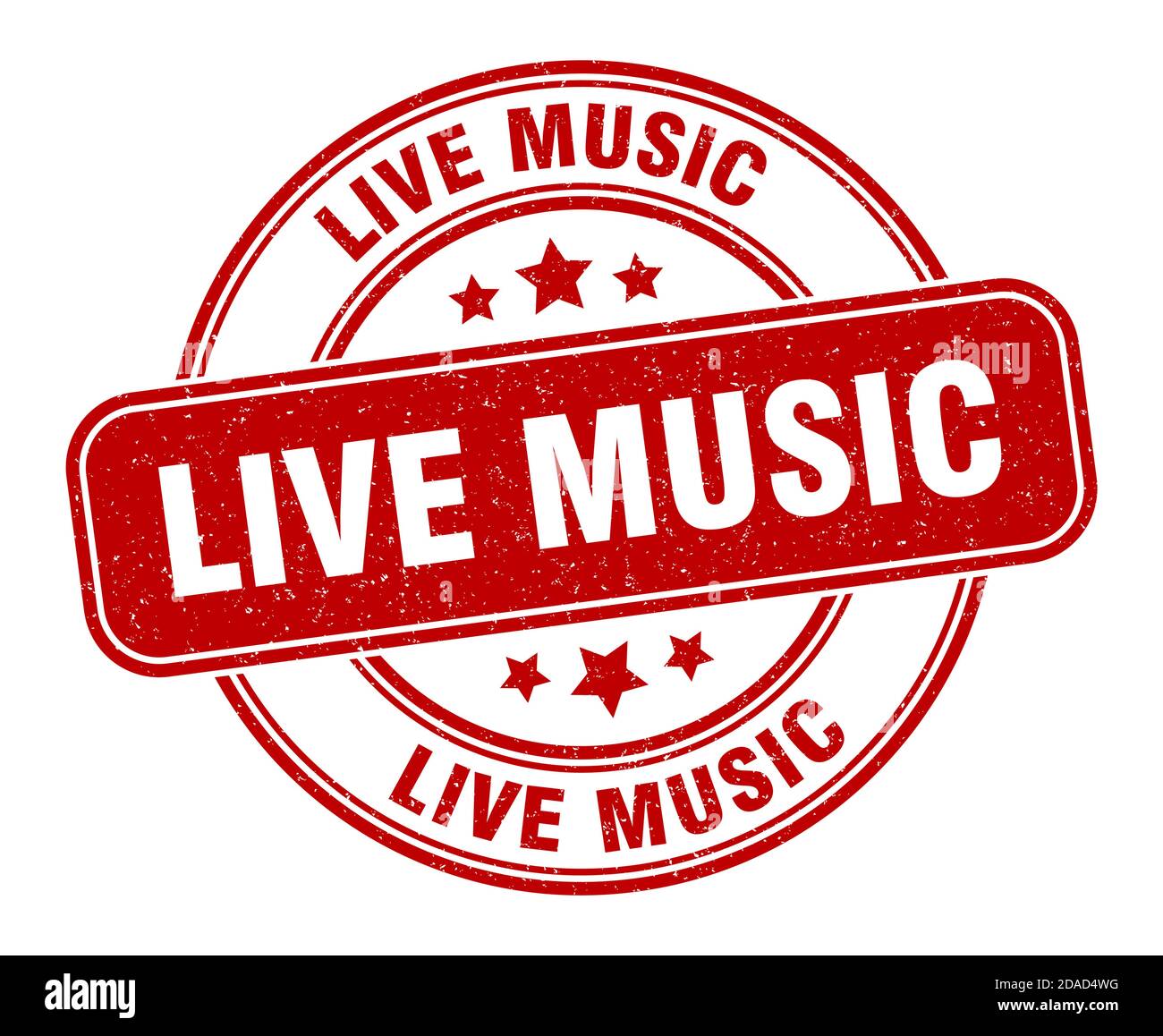 live music stamp. live music sign. round grunge label Stock Vector ...