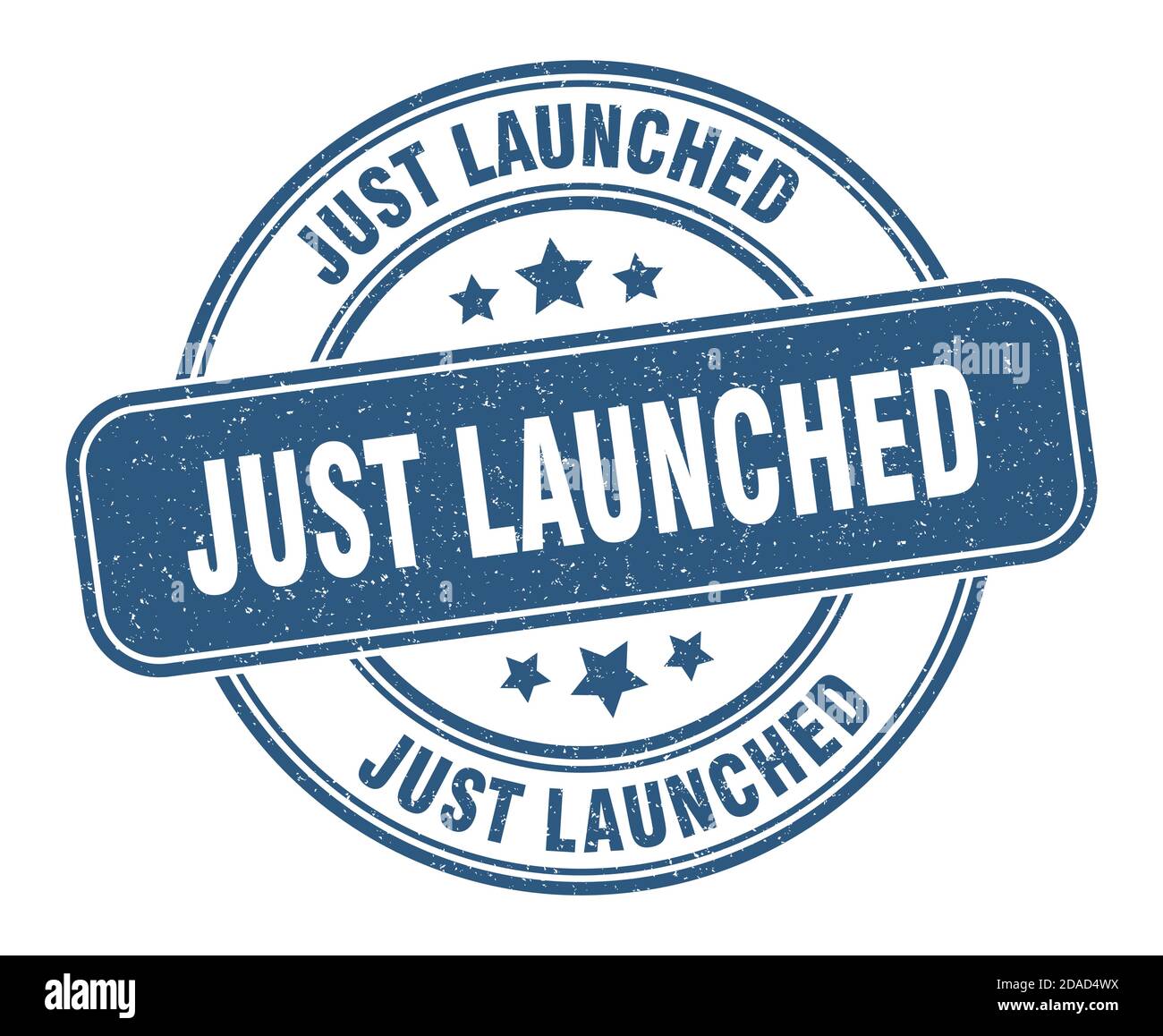 just launched stamp. just launched sign. round grunge label Stock ...