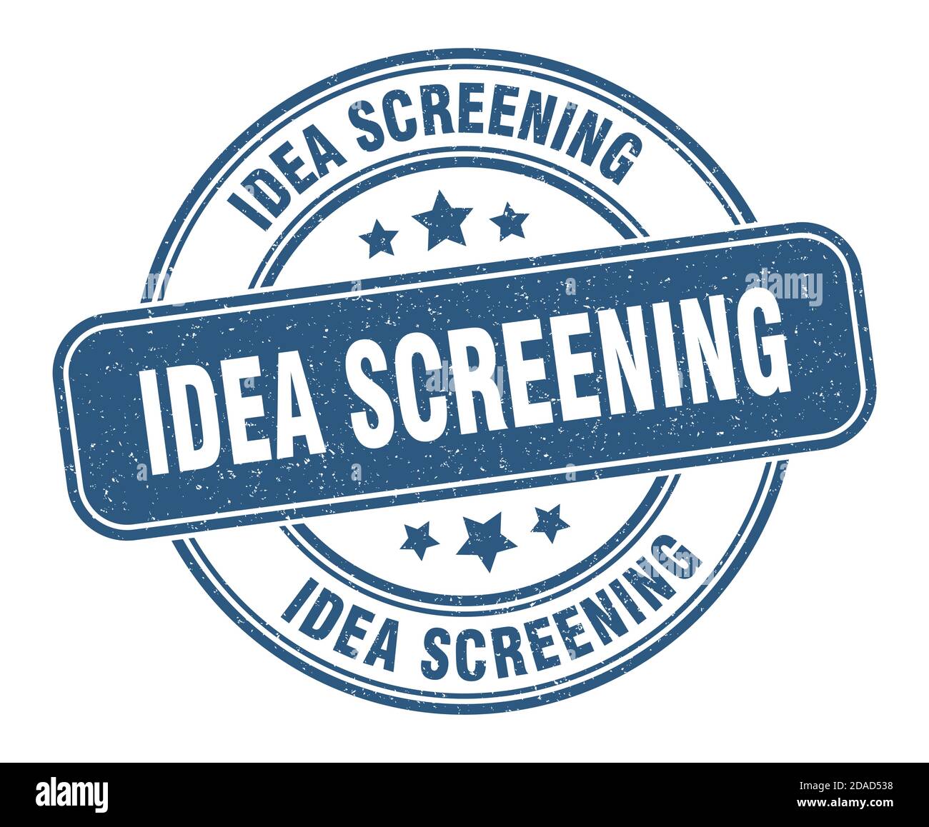 idea screening stamp. idea screening sign. round grunge label Stock ...