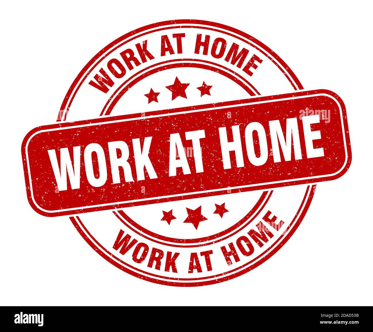 work at home stamp. work at home sign. round grunge label Stock Vector ...