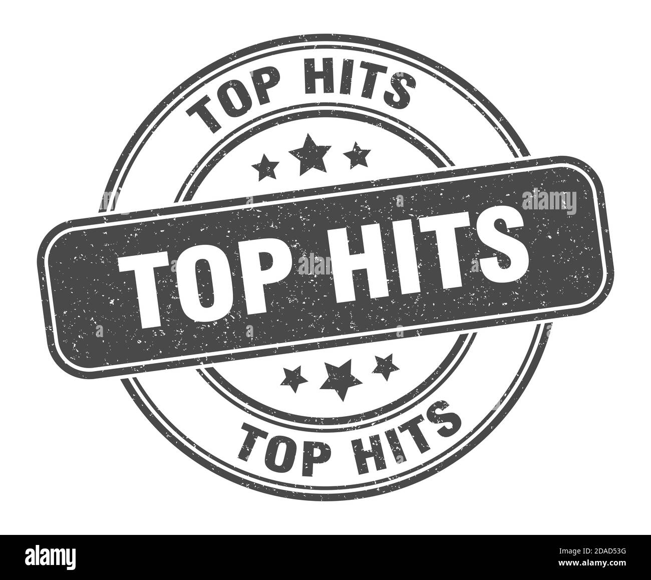 top hits stamp. top hits sign. round grunge label Stock Vector Image ...