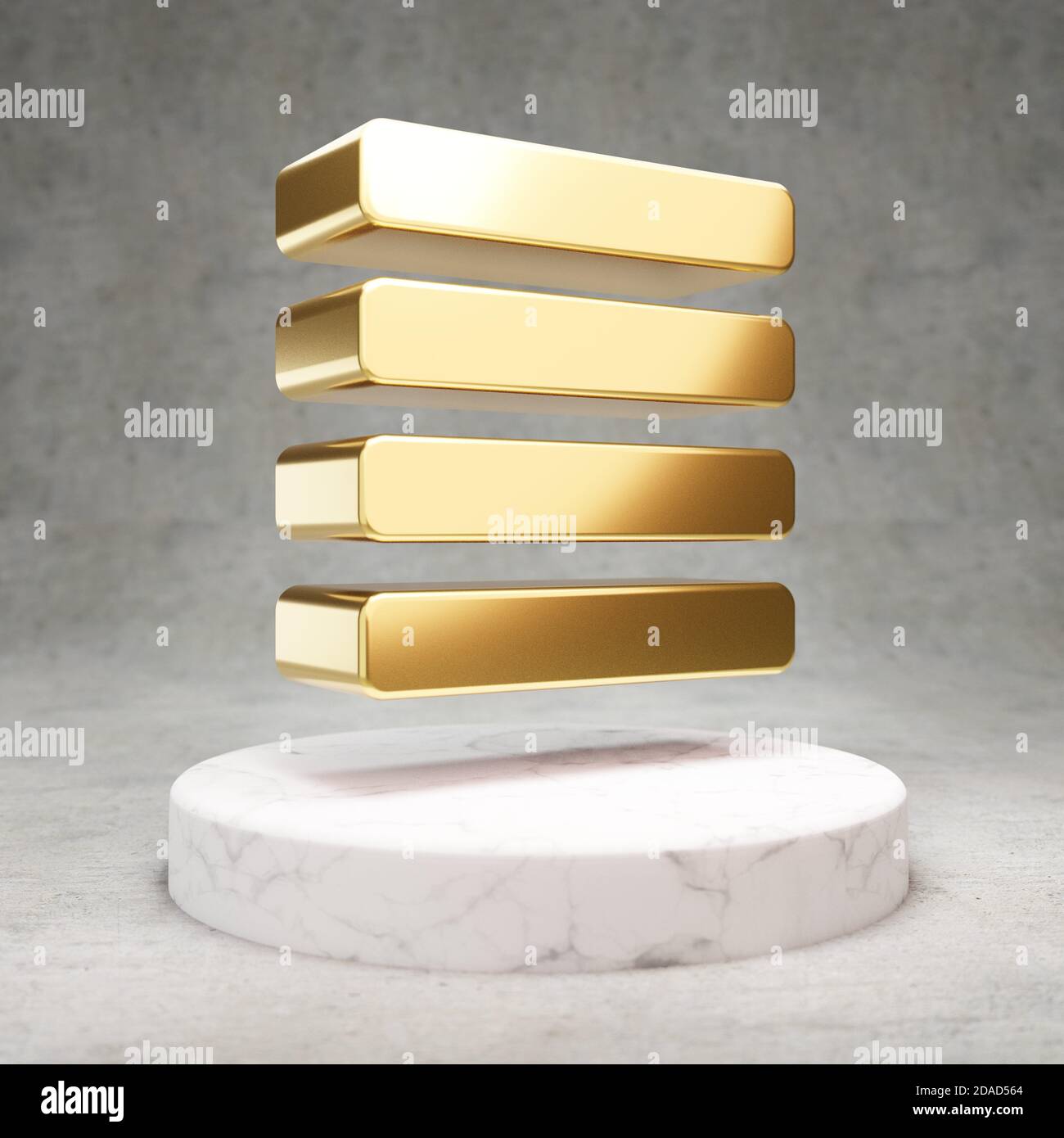 Text Align Justify icon. Gold glossy Text Align Justify symbol on white ...