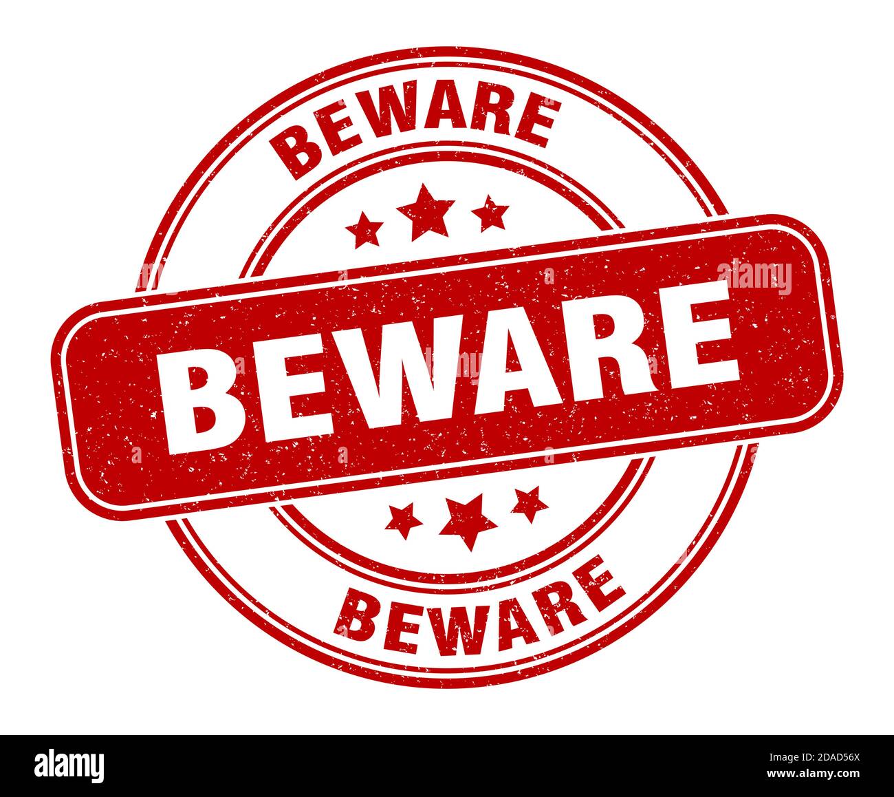 beware stamp. beware sign. round grunge label Stock Vector Image & Art ...