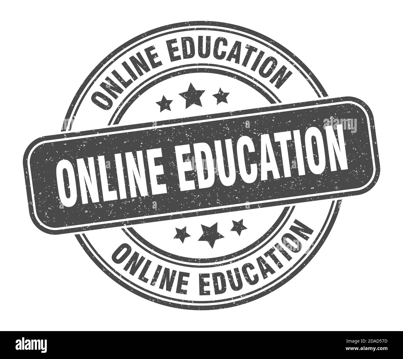 online education stamp. online education sign. round grunge label Stock ...