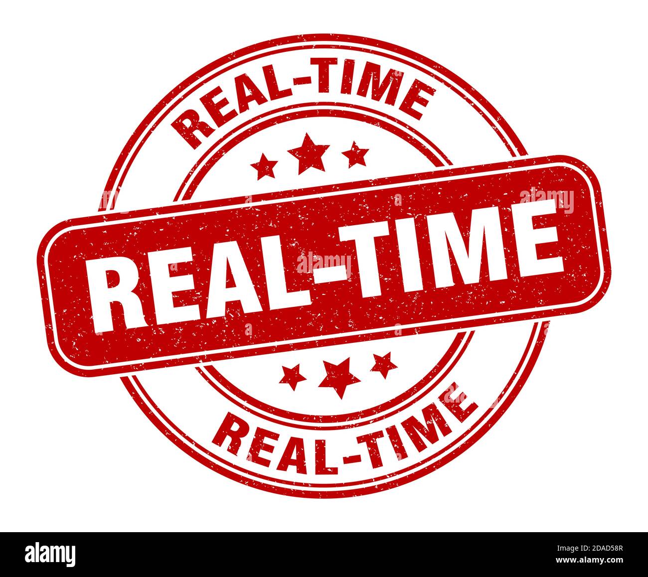real-time stamp. real-time sign. round grunge label Stock Vector Image ...