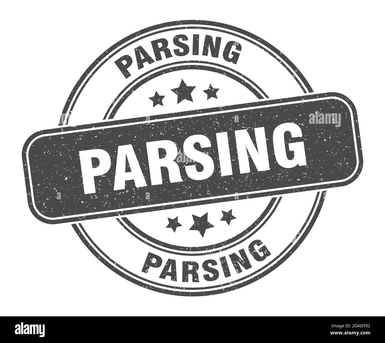 parsing stamp. parsing sign. round grunge label Stock Vector Image ...