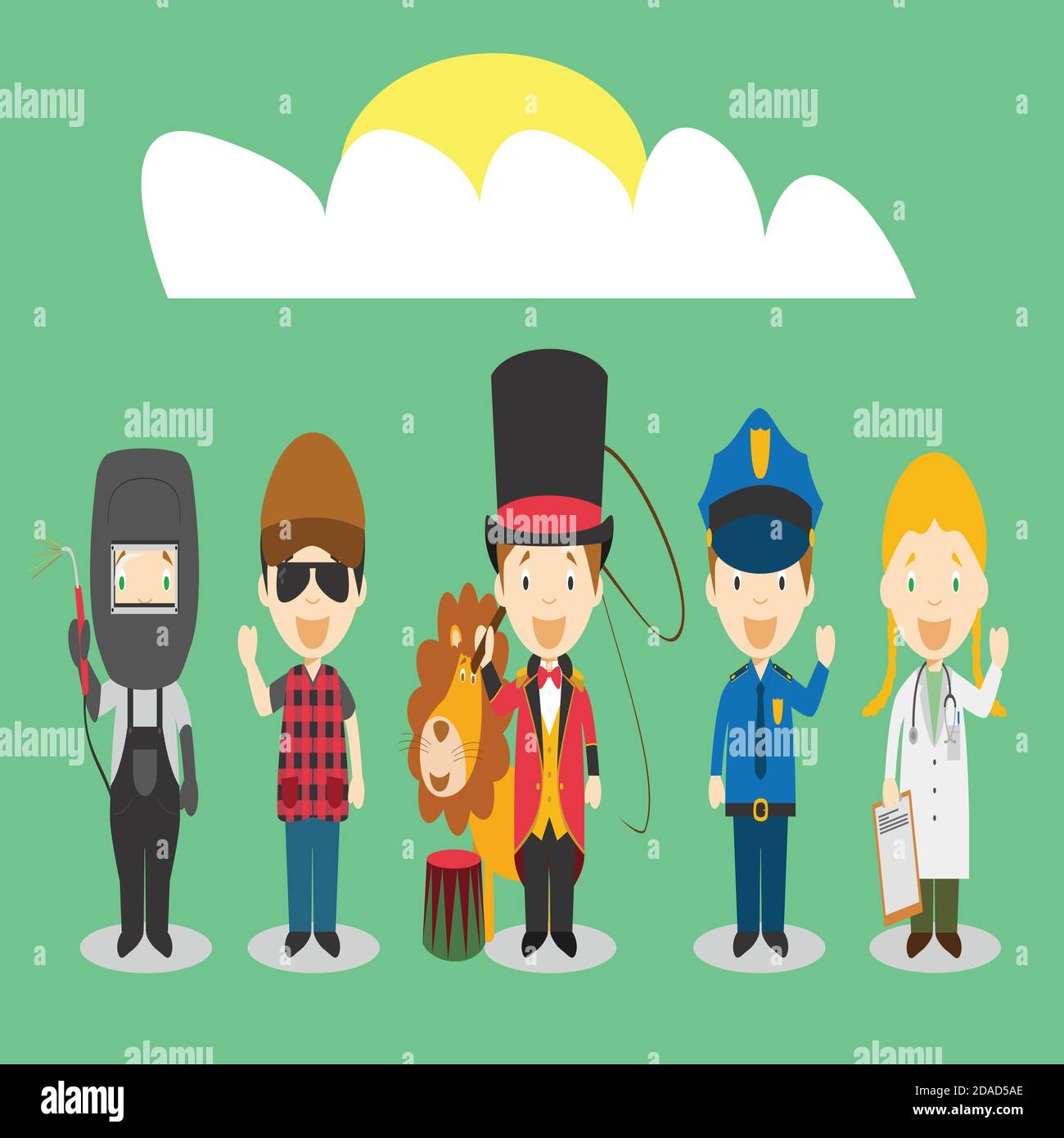 Kids Vector Characters Collection: Set of 80 different professions in ... Kids Vector Characters Collection: Set of 80 different professions in ...