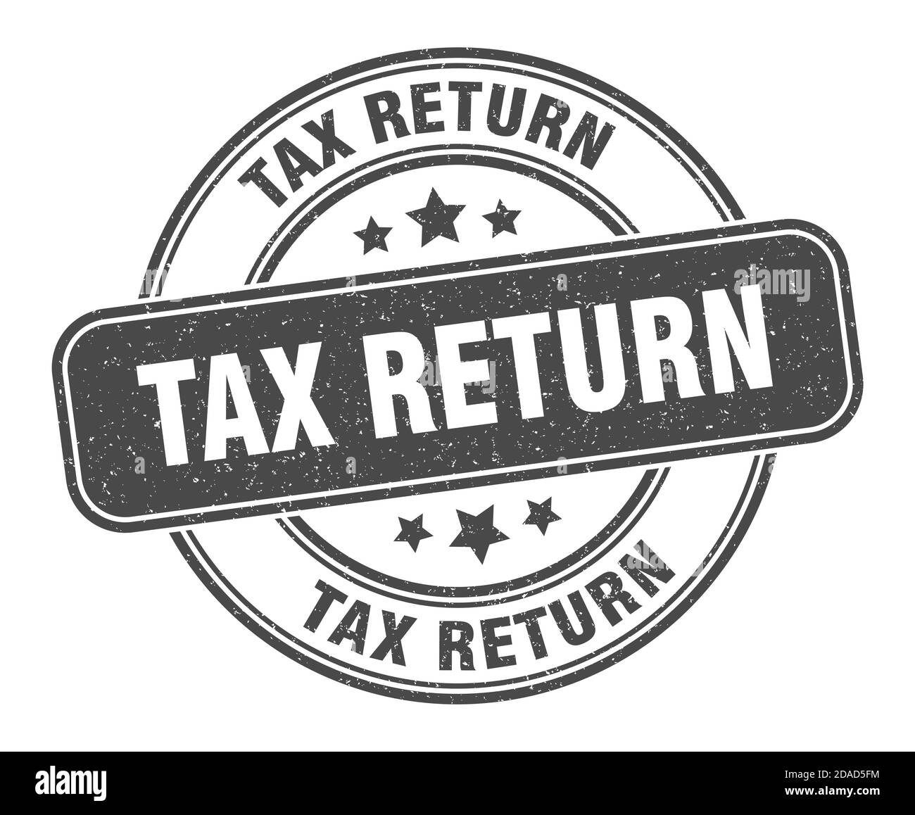 tax return stamp. tax return sign. round grunge label Stock Vector ...