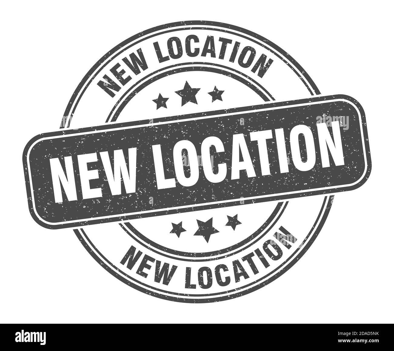 new location stamp. new location sign. round grunge label Stock Vector ...