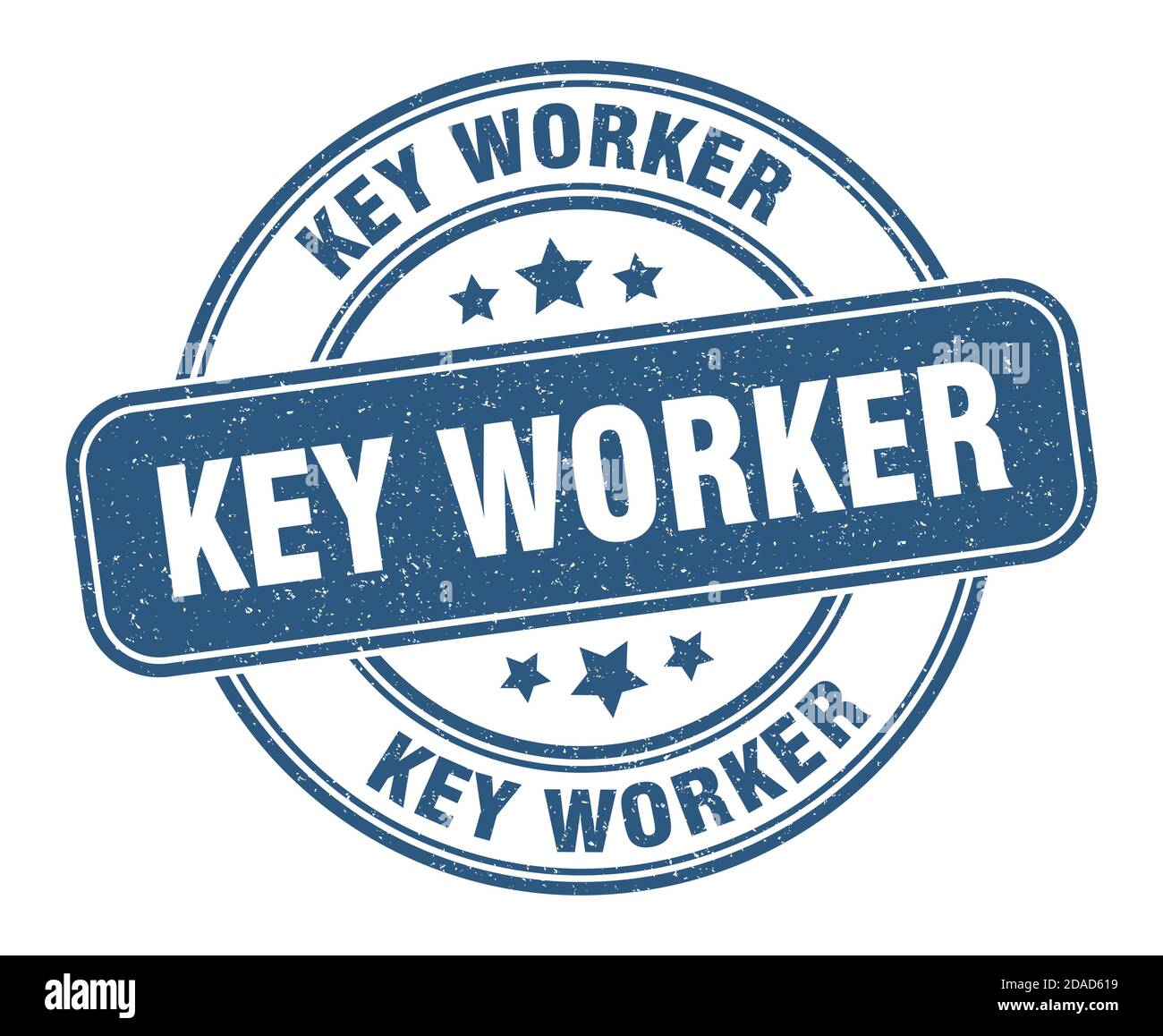 key worker stamp. key worker sign. round grunge label Stock Vector ...