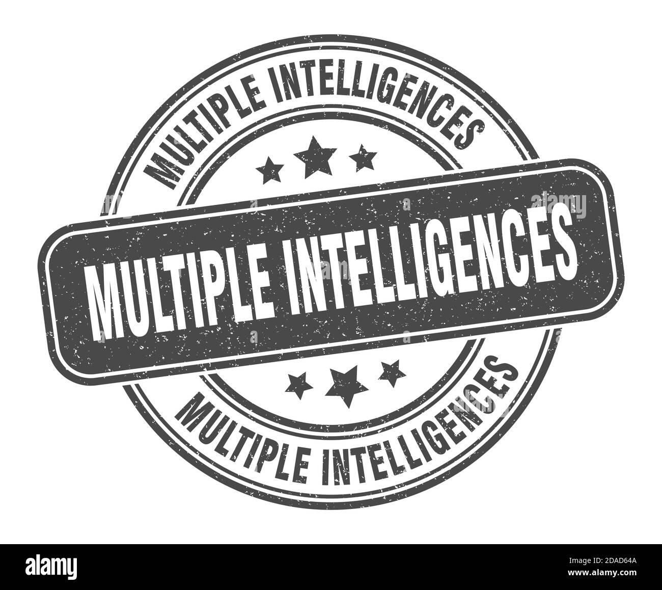multiple intelligences stamp. multiple intelligences sign. round grunge ...