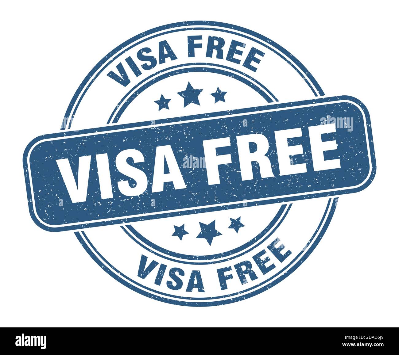 visa free stamp. visa free sign. round grunge label Stock Vector Image ...