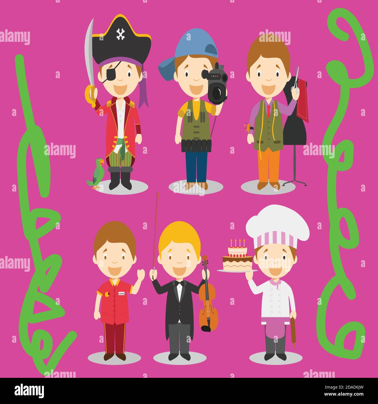 Kids Vector Characters Collection: Set of 80 different professions in ... Kids Vector Characters Collection: Set of 80 different professions in ...