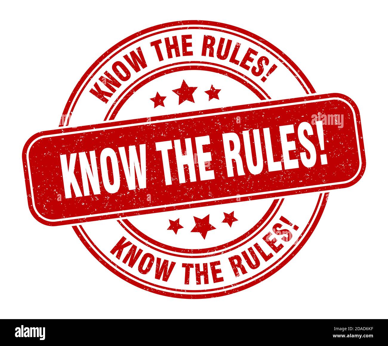 know the rules stamp. know the rules sign. round grunge label Stock ...
