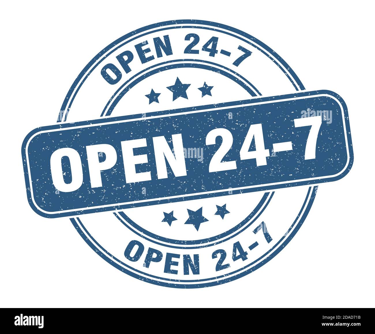 Open 24 7 rubber stamp hi-res stock photography and images - Alamy