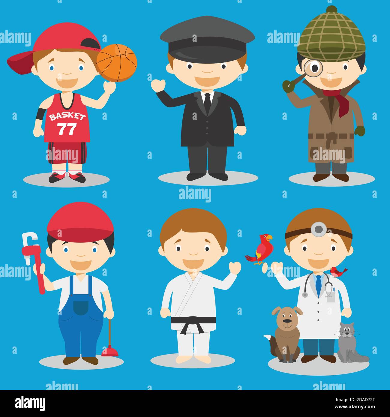 Kids Vector Characters Collection: Set of 80 different professions in ... Kids Vector Characters Collection: Set of 80 different professions in ...