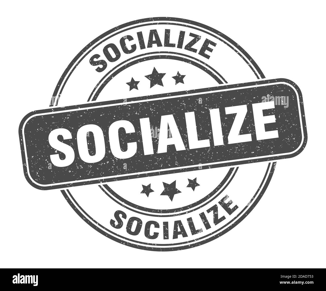 socialize stamp. socialize sign. round grunge label Stock Vector Image ...