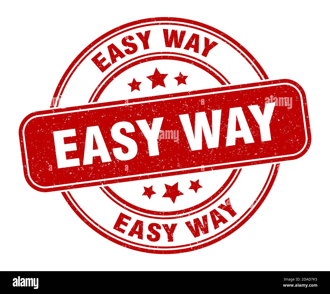 easy way stamp. easy way sign. round grunge label Stock Vector Image ...