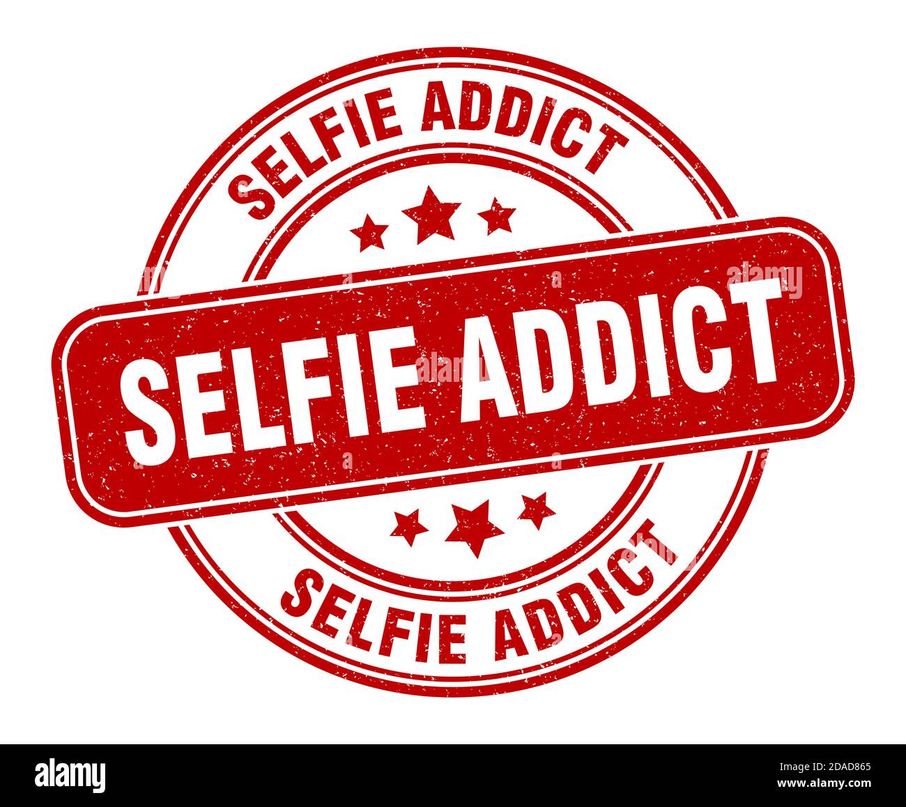 selfie addict stamp. selfie addict sign. round grunge label Stock ...