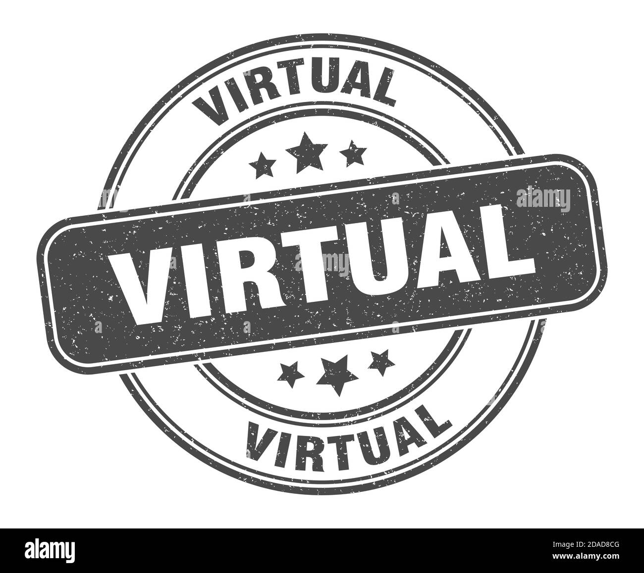virtual stamp. virtual sign. round grunge label Stock Vector Image ...
